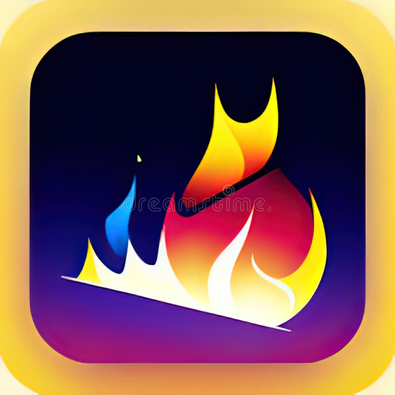 Torch Software App Style Icon. Generative AI. Stock Illustration ...