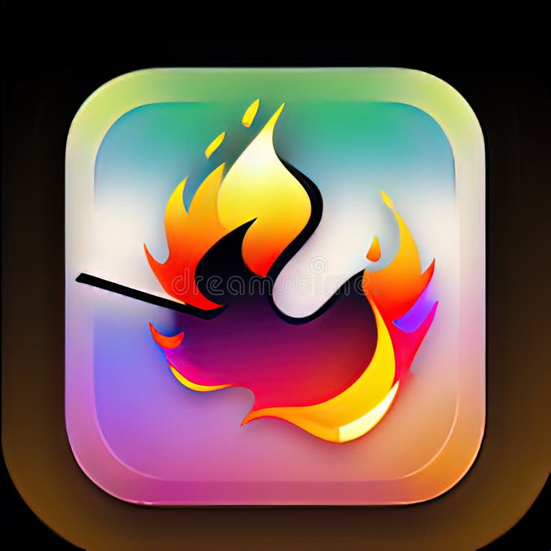 Torch Software App Style Icon. Generative AI. Stock Illustration ...