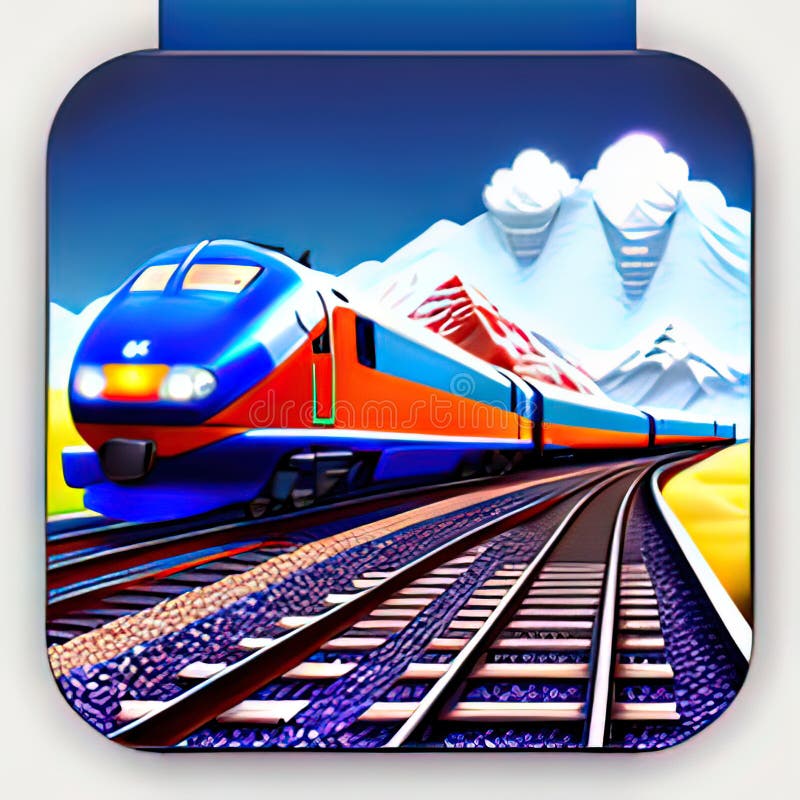 Train Simulator Software App Style Icon. Generative AI. Stock ...