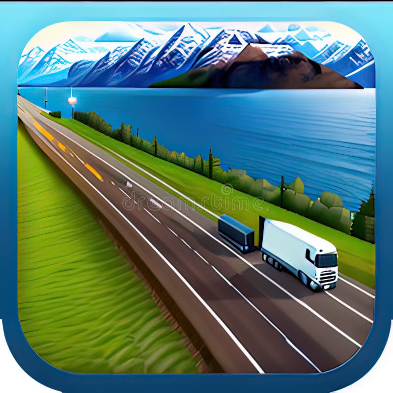 Truck Simulator Software App Style Icon. Generative AI. Stock ...