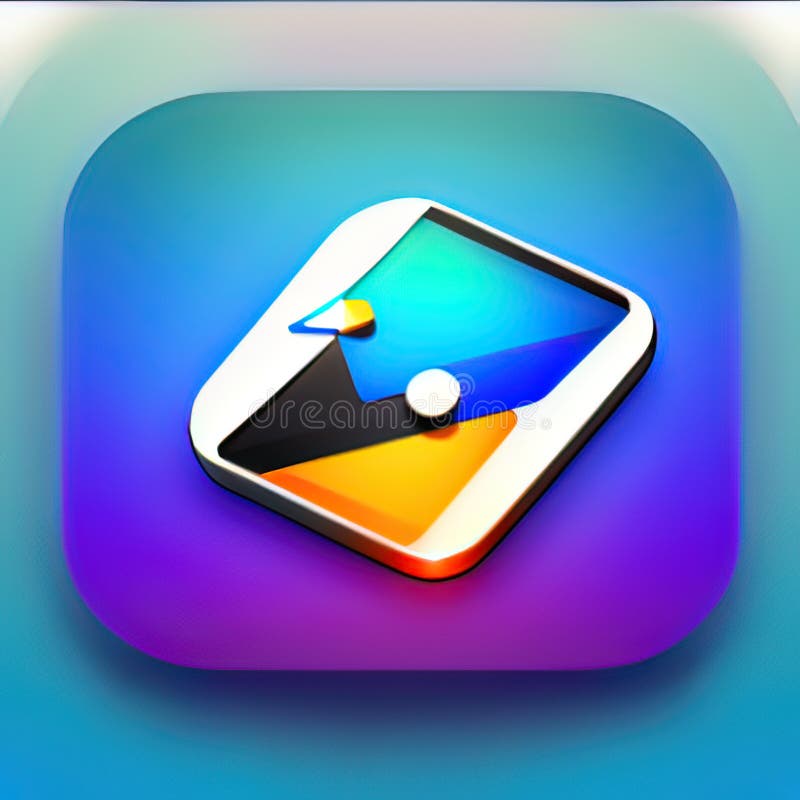 Video Player Software App Style Icon. Generative AI. Stock Illustration ...