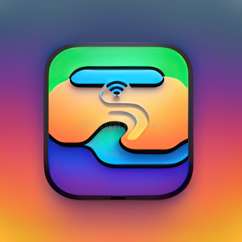 Wireless Service Provider Software App Style Icon. Generative AI. Stock ...