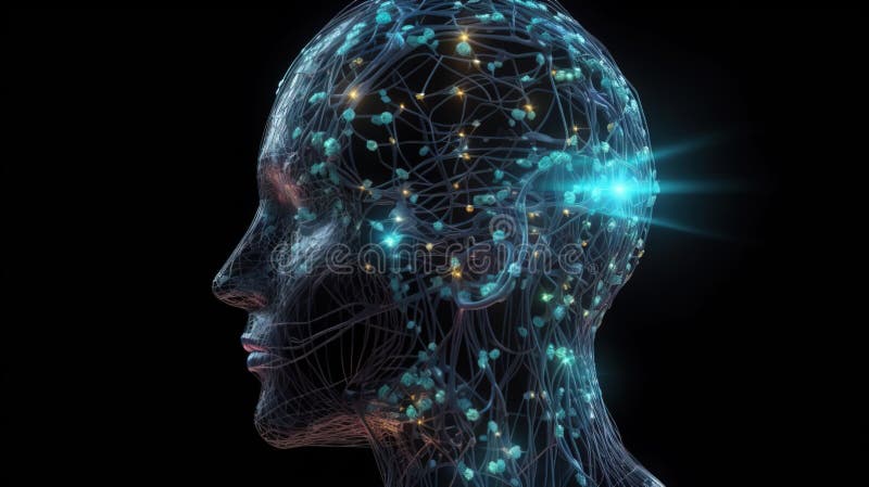 Generative AI. Artificial Intelligence AI Analysis Big Data in Smart Office Concept , Robot AI ...