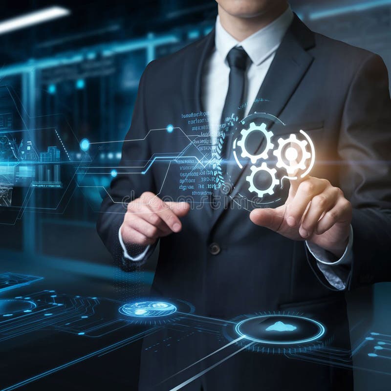 Generative AI Artificial Intelligence Man Touching AI Icon on ...