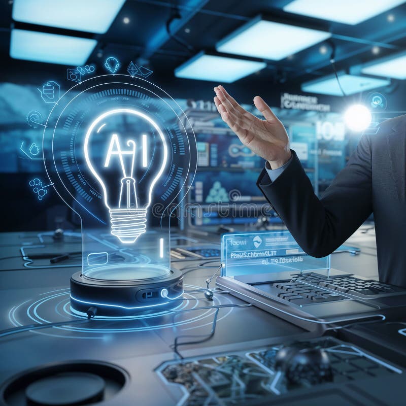 Generative AI Artificial Intelligence Man Touching AI Icon on ...