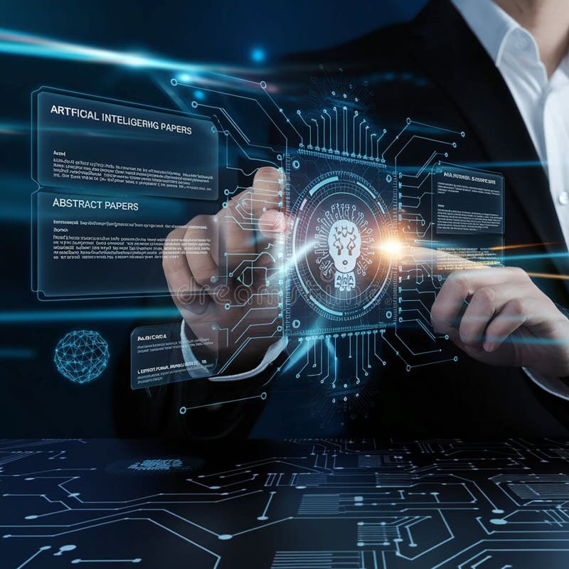 Generative AI Artificial Intelligence Man Touching AI Icon on ...