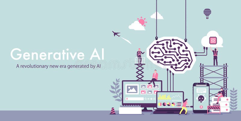 Generative AI (artificial Intelligence) Banner Illustration Stock ...