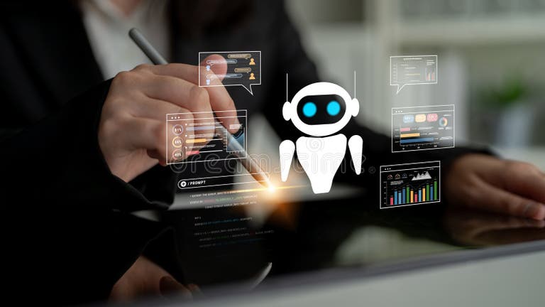 Generative AI Assistant for Data Analysis and Coding Tasks Motif Stock Image - Image of chat ...