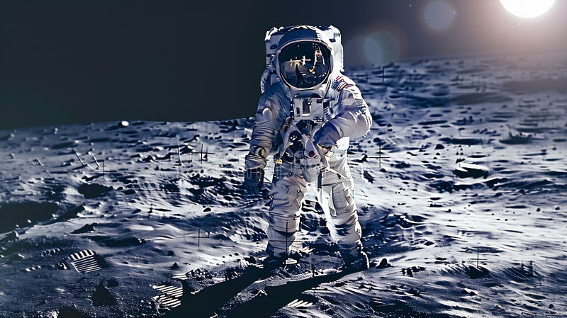 Generative AI Astronaut on Lunar Moon Landing Mission Elements of this ...