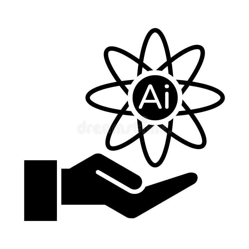Generative AI atom icon stock illustration. Illustration of system ...