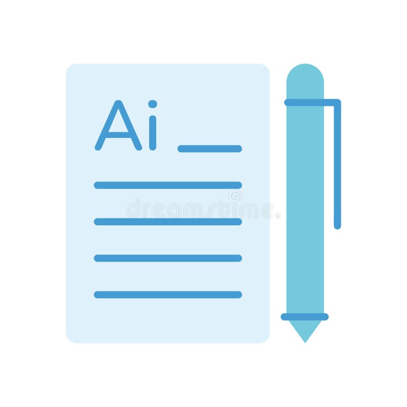 Generative AI Automated Writing Stock Illustration - Illustration of ...
