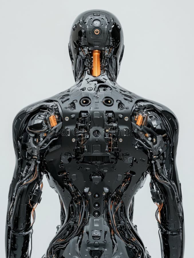Generative Ai, the Back of the Robot is Made of Cables and Drive Gears ...