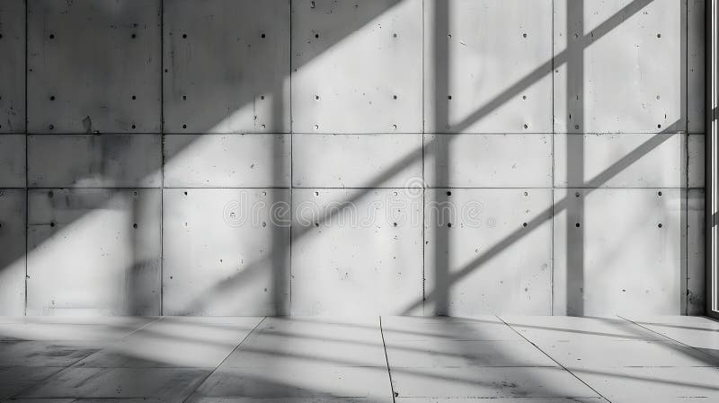 Generative AI Background White Wall Cement Studio with Lightblinds ...