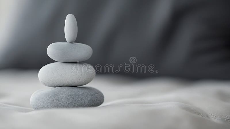 Generative AI Balanced Stone Stack Representing Calmness and ...