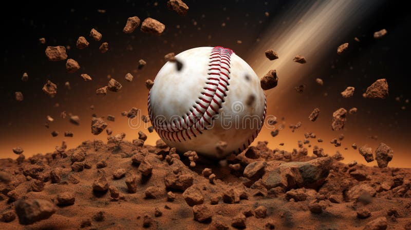 Generative AI, Baseball Ball in Dry Sand Explosion, Pitchers Mound ...