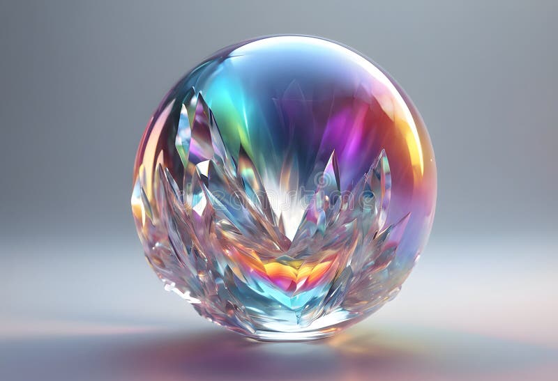 Rainbow Prism Clear Crystal Geode Sphere with Swirling Liquid Effect ... Rainbow Prism Clear Crystal Geode Sphere with Swirling Liquid Effect ...