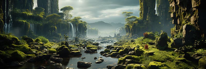 Generative AI, Beautiful Green Amazon Forest Landscape, Rainforest ...