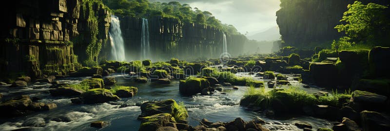 Generative AI, Beautiful Green Amazon Forest Landscape, Rainforest ...