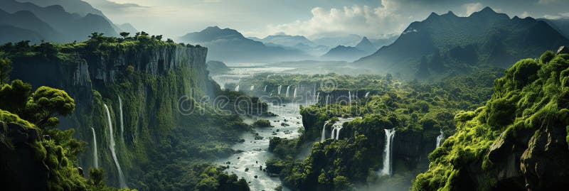 Generative AI, Beautiful Green Amazon Forest Landscape, Rainforest ...