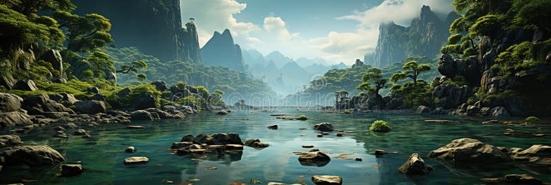 Generative AI, Beautiful Green Amazon Forest Landscape, Rainforest ...