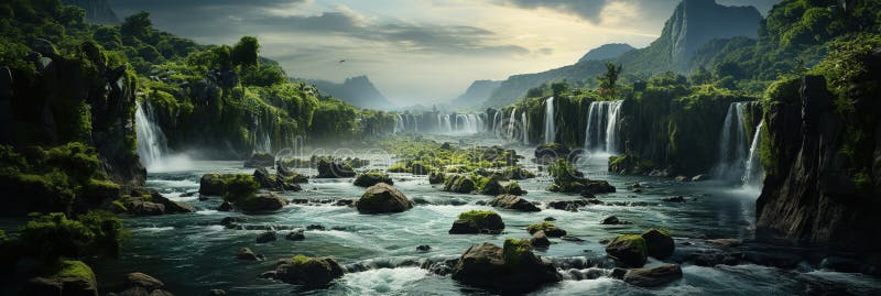 Generative AI, Beautiful Green Amazon Forest Landscape, Rainforest ...