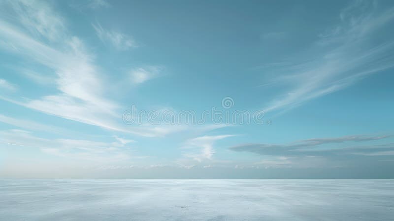 Generative AI Beautiful Horizon Blue Sky with Subtle Clouds Background ...