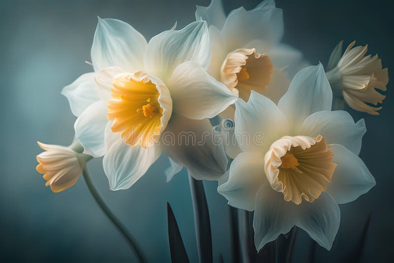 Generative AI, Beautiful Yellow Daffodils in the Spring Stock Photo ...