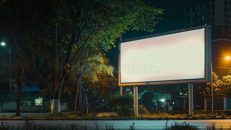 Generative AI Billboard Ad Near the Park Business Concept. Stock ...