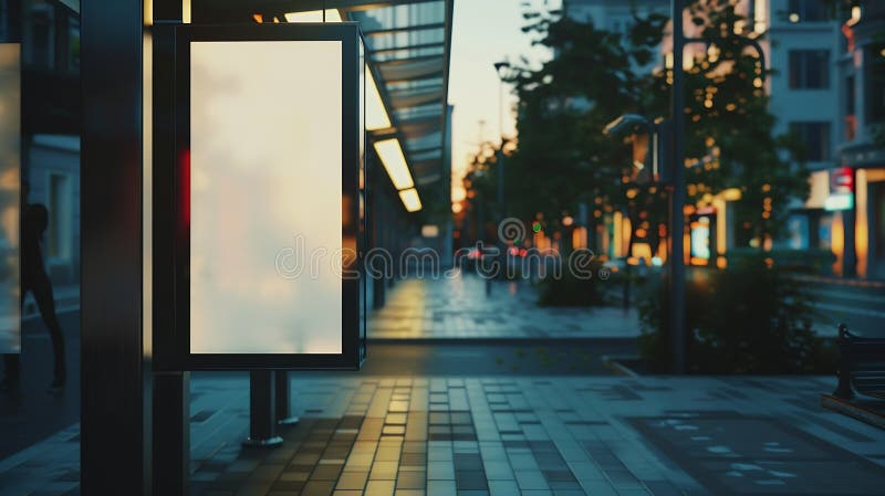 Generative AI Billboard Poster Mockup in a Bus Stop Business Concept ...