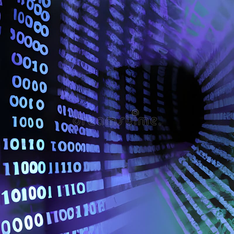 Binary Sci-fi Digital Code Background. Generative AI. Stock Illustration - Illustration of ...