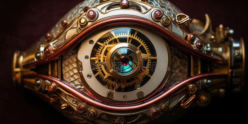 Generative AI, Bionic Steampunk Eye Closeup, Fictional Implant Stock ...