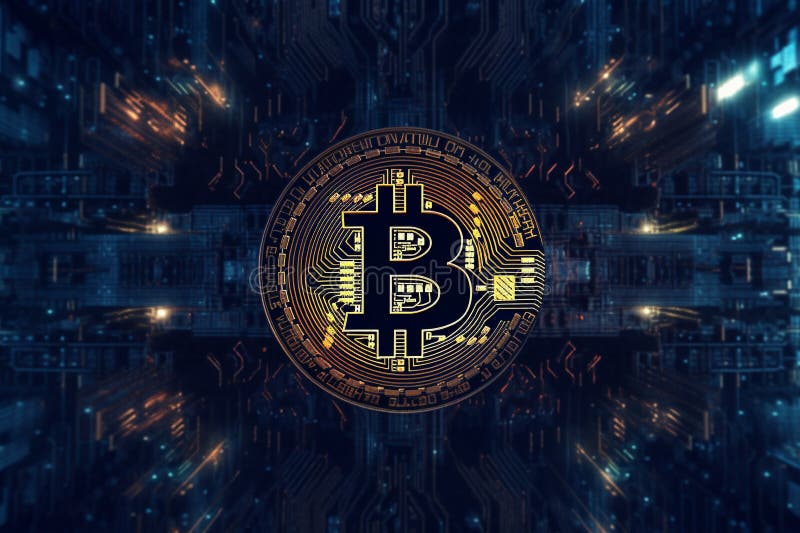 Generative Ai. Bitcoin Close Up Illustration Stock Illustration ...