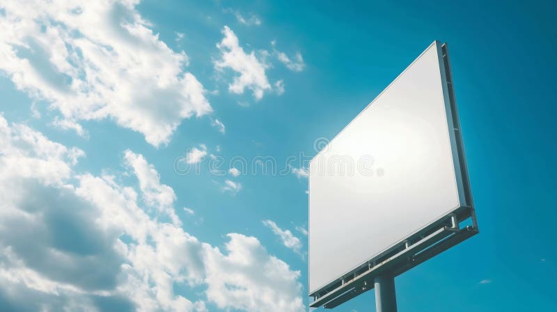 Generative AI Blank Billboard at Blue Sky Background, Mock Up Business ...
