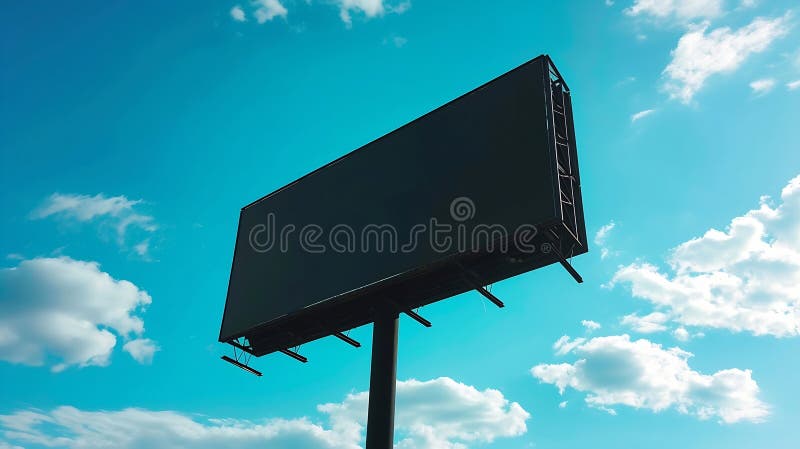 Generative AI Blank Billboard at Blue Sky Background, Mock Up Business ...