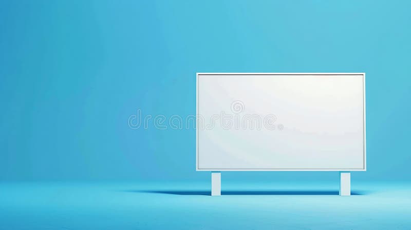Generative AI Blank White Billboard on Blue Background Business Concept ...