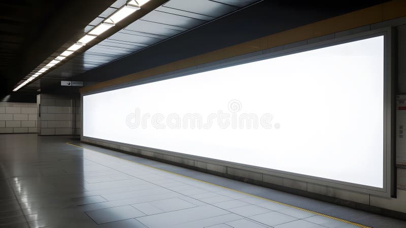 Generative AI Blank White Subway Indoor Advertisement Light Box. Mock ...