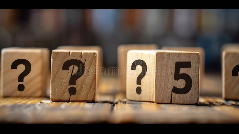 Generative AI Blocks with Question Marks and Copy Space Questions and ... Generative AI Blocks with Question Marks and Copy Space Questions and ...