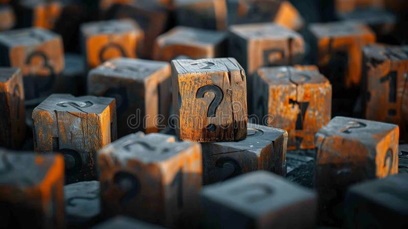 Generative AI Blocks with Question Marks and Copy Space Questions and ... Generative AI Blocks with Question Marks and Copy Space Questions and ...