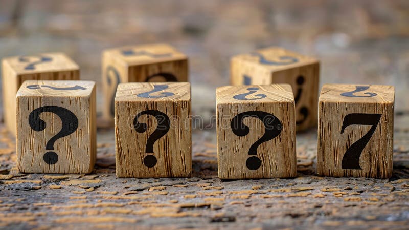 Generative AI Blocks with Question Marks and Copy Space Questions and ... Generative AI Blocks with Question Marks and Copy Space Questions and ...