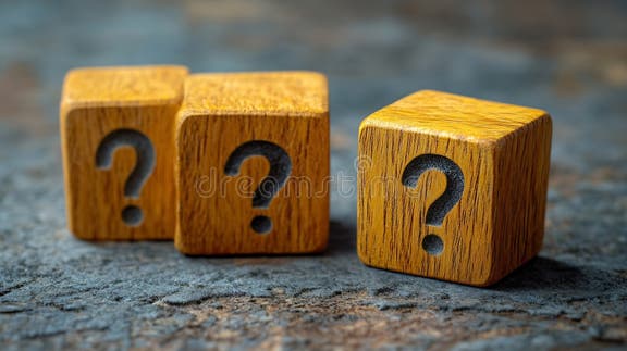 Generative AI Blocks with Question Marks and Copy Space Questions and ...