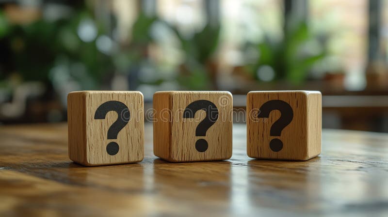 Generative AI Blocks with Question Marks and Copy Space Questions and ... Generative AI Blocks with Question Marks and Copy Space Questions and ...