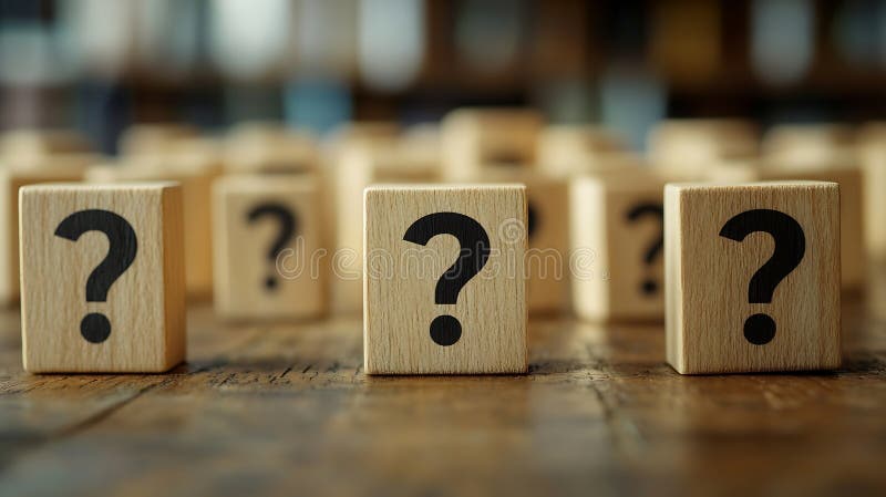 Generative AI Blocks with Question Marks and Copy Space Questions and Problem Solving Frequently ...