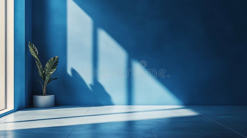 Generative AI Blue Background Dark 3d Studio Minimal Kitchen Table ...