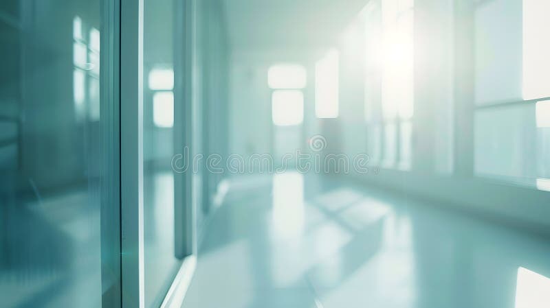 Generative AI Blur Background of Empty Modern Office Background in City ...