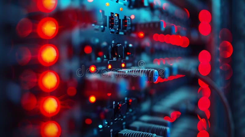 Generative AI Blur Technology Data Center Room Defocus Fiber Optic ...