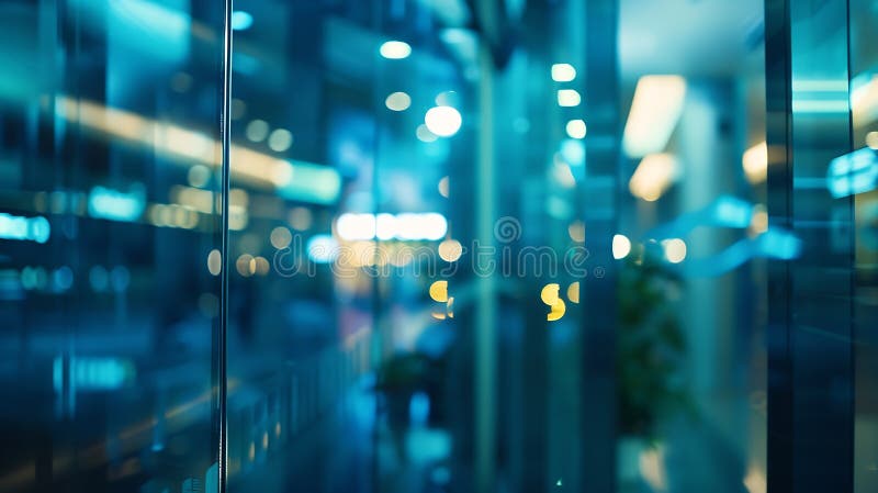 Generative AI BLURRED BUSINESS STORE BACKGROUND MODERN BLUE OFFICE ...