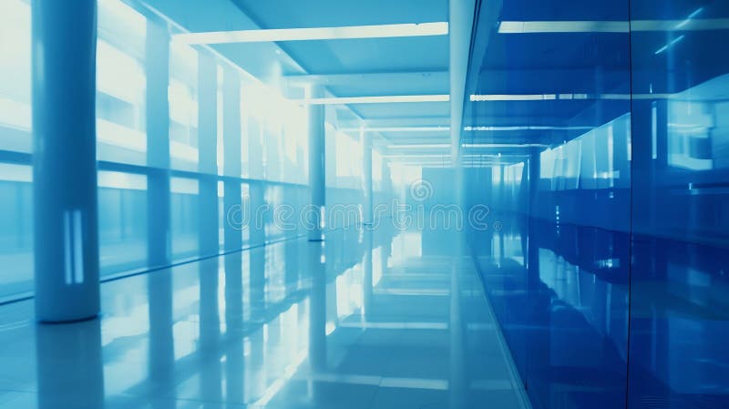 Generative AI BLURRED BUSINESS STORE BACKGROUND MODERN BLUE OFFICE ...