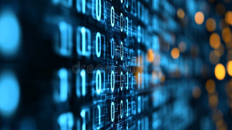 Generative AI Blurred Image of Binary Code on a Digital Screen ...