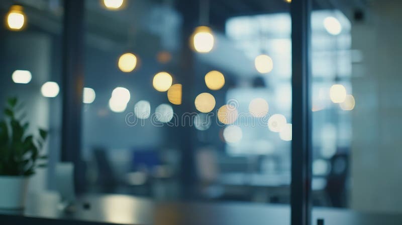 Generative AI BLURRED OFFICE with BOKEH LIGHTS BACKGROUND Business ...