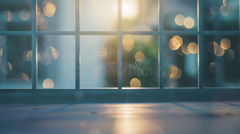 Generative AI Blurred Window Background with Table Business Concept ...
